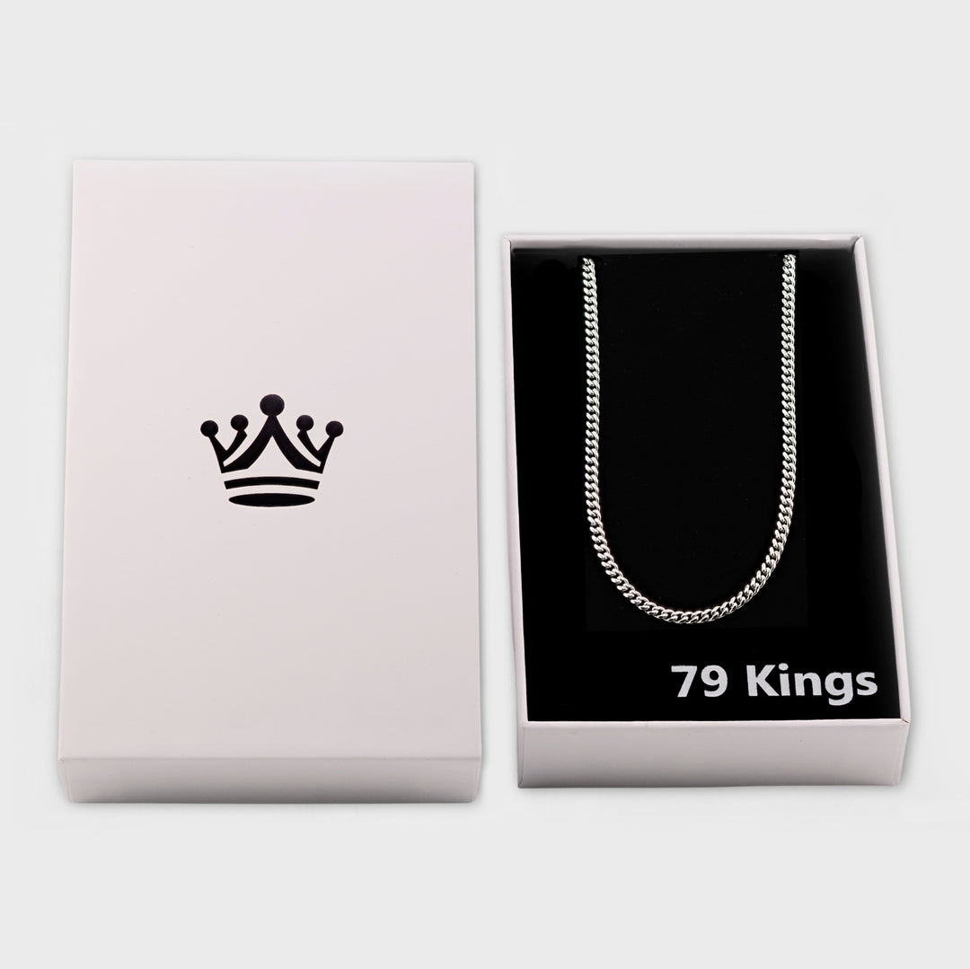 👑 79 Kings | 4mm Silver Cuban Chain | Mens Classic Necklace