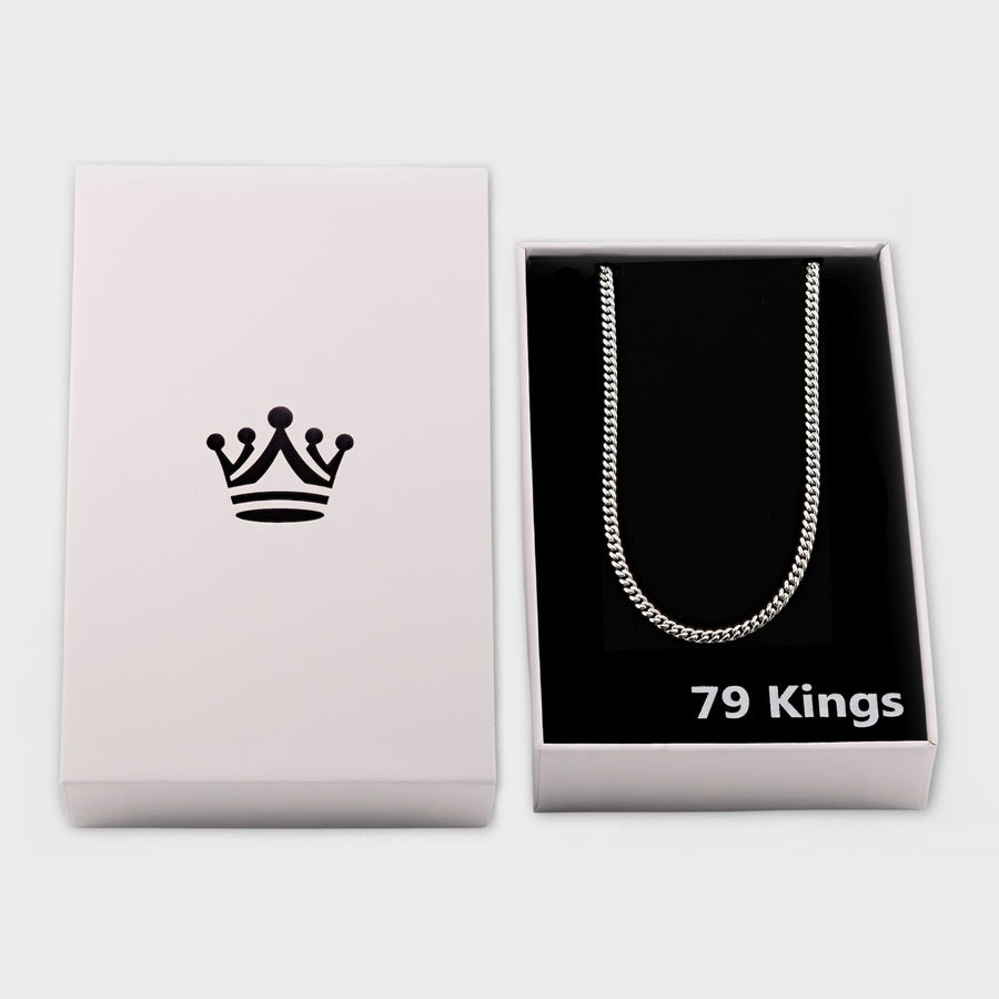 👑 79 Kings | 3mm Silver Cuban Chain | Mens Sleek Necklace